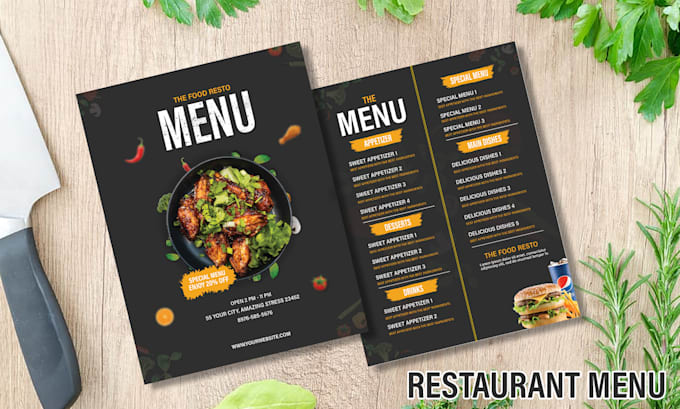 Make modern and professional restaurant menu design by Lb_expert | Fiverr