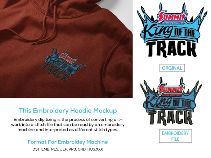 Do embroidery digitizing logo into dst, pes jef file embroidery design ...