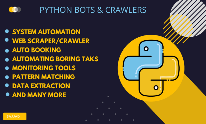 Develop python bots, scripts and crawlers by Sajjad_py | Fiverr Develop python bots, scripts and crawlers by Sajjad_py | Fiverr