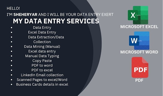 Do data entry, excel, file conversion and web scraping by Warsi8808 | Fiverr