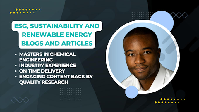 Write esg, sustainability and renewable energy blogs and articles by ...