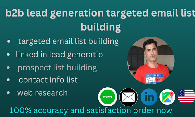 Do b2b lead generation targeted leads and prospect email list building by Salahuddinmoham | Fiverr