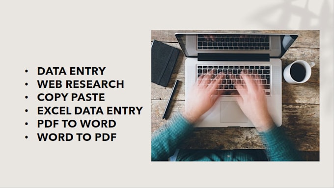 Do data entry ,excel, typing, copy paste work by Meryemoughri | Fiverr