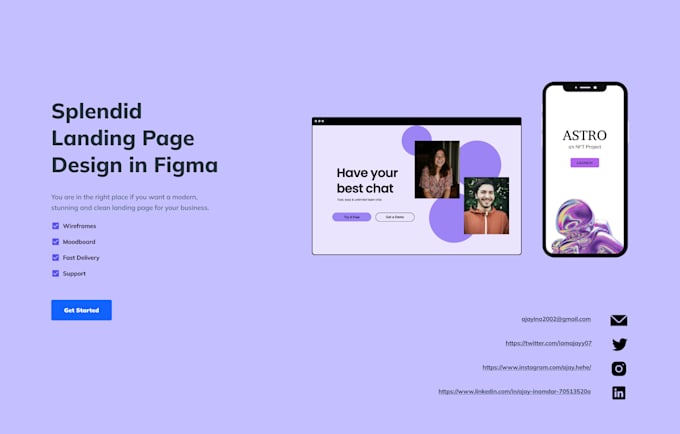 Design a creative and modern landing page for your website using figma ...