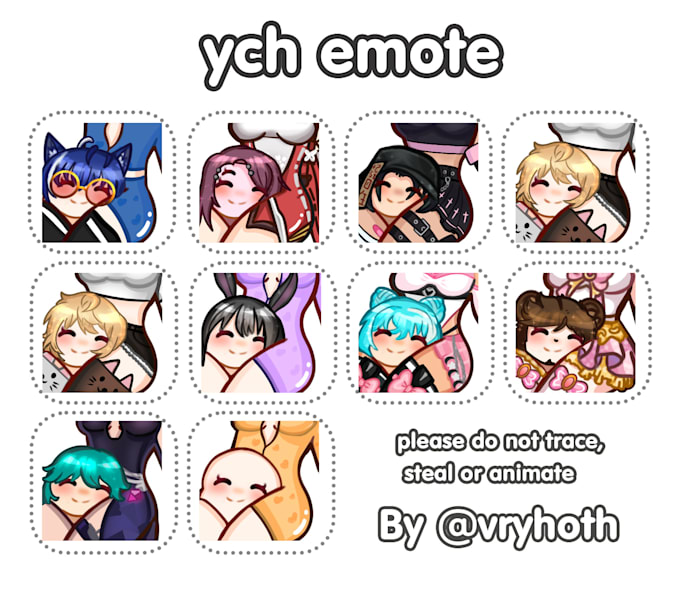 Twitch youtube discord custom emote your character here ych by ...