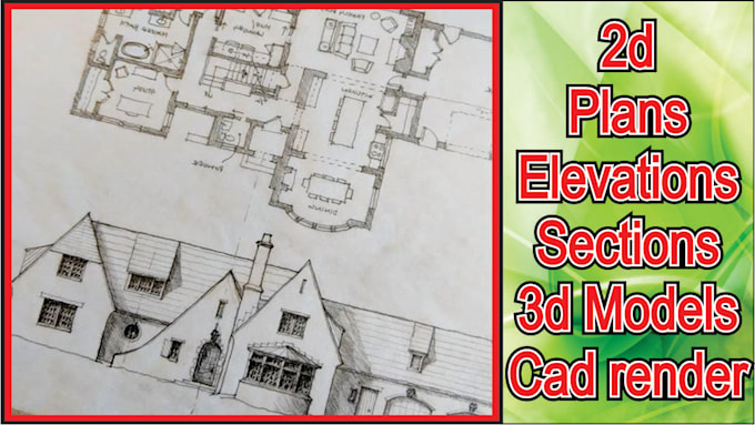 Draw 2d detailing plans as your sketches and ideas by Farhanahmad7 | Fiverr