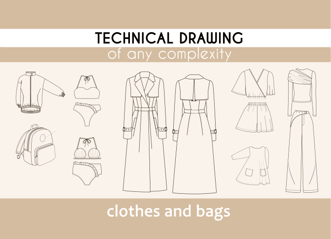 Create A Fashion Technical Flat Drawing Sketch In Vector By