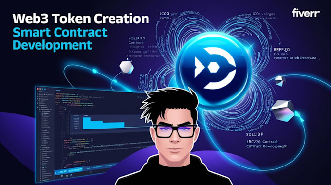 Create web3 solidity erc20 ,bep20 token smart contract,web3 dapp ico ...
