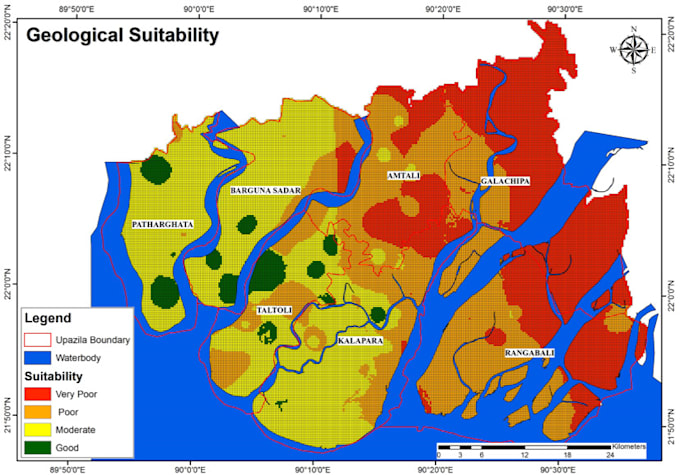 Create gis maps with spatial analysis in arcgis or qgis by Neamul_haque ...
