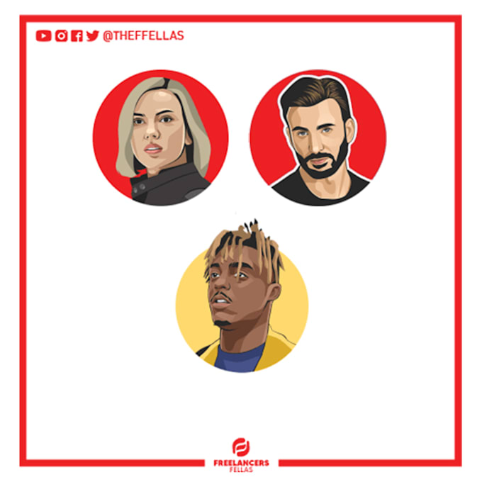 Draw a unique avatar cartoon portrait logo by Theffellas | Fiverr