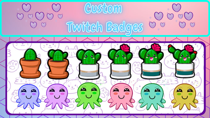 Create cute custom twitch sub badges and emotes by Nyxfulloftricks | Fiverr