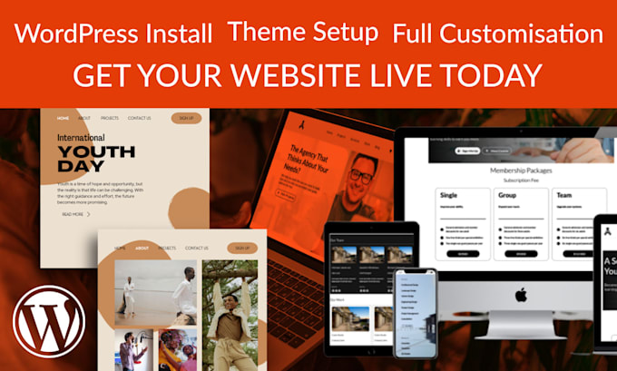 Install wordpress, setup and customise a theme by Callmeamps | Fiverr