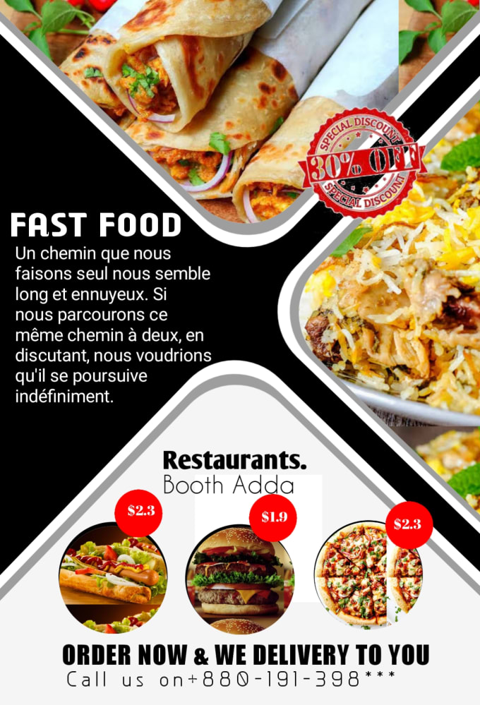Create a modern creative restaurant menu card design by Arif0770 | Fiverr