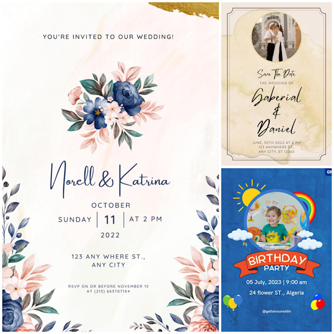 Design the most beautiful wedding invitation by Gattalnoureddin | Fiverr