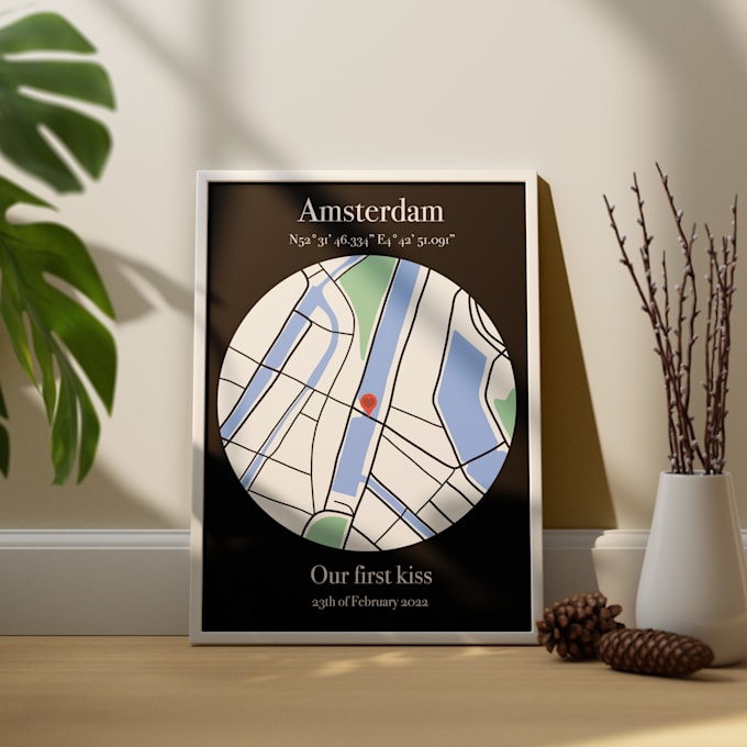 Hand draw a custom love map of a location of your choice by Martijnzaal ...