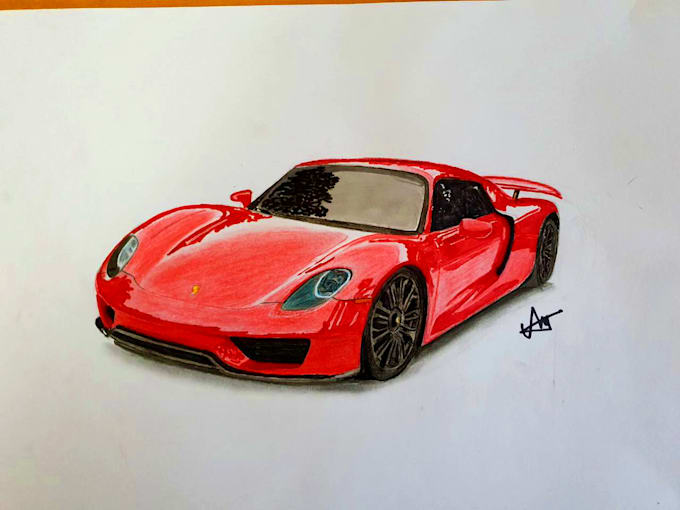 Draw a realistic car with a pencil by Habilianis | Fiverr