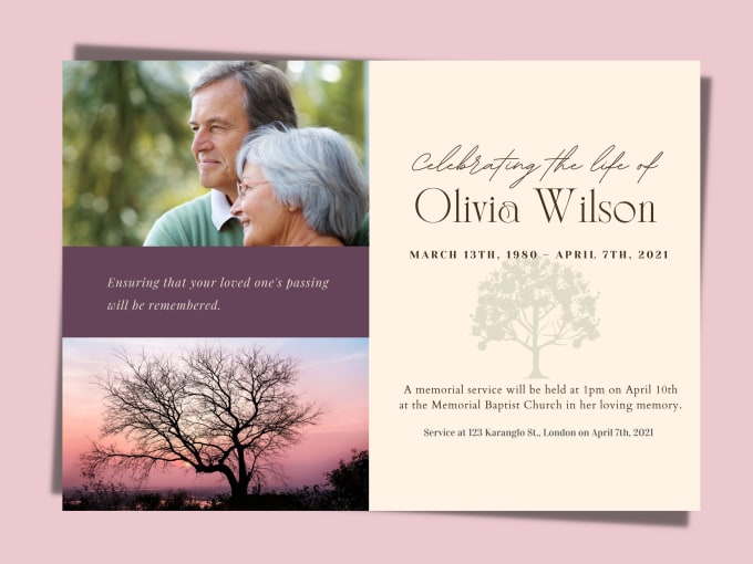 Create personalized funeral banner, flyer, poster by Arsyilala | Fiverr