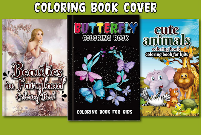 Create kids and adults coloring book cover design for amazon kdp by ...