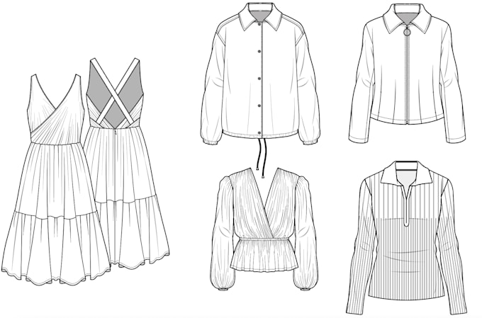 Create expert fashion flat sketches, technical drawings by ...