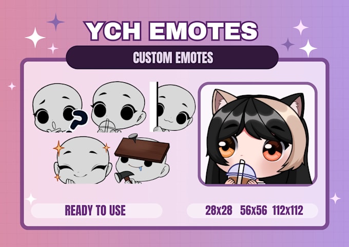 Custom ych emotes premade for twitch or discord by Justfercii | Fiverr