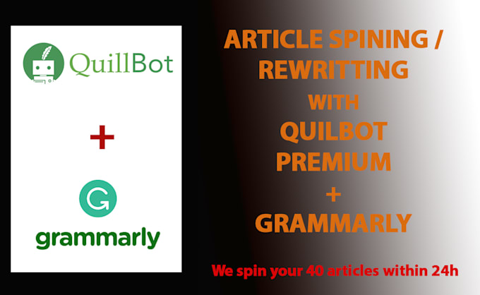 Spin or rewrite your article with quillbot and proofread with grammarly ...
