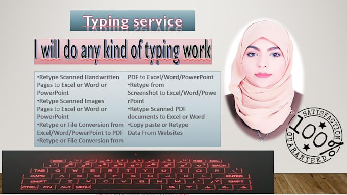 Do extra fast typing job, your pro typist by Chadlioumayma | Fiverr