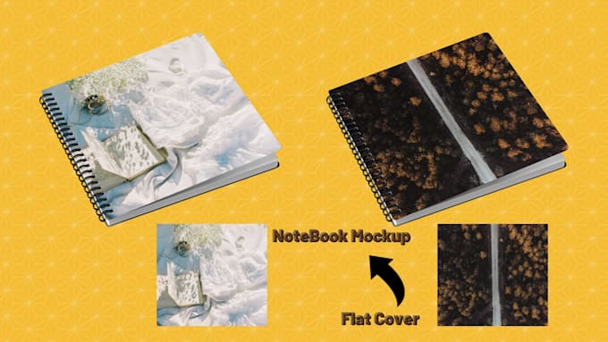 Convert 2d cover into 3d notebook spiral mockup by Valleysstore | Fiverr