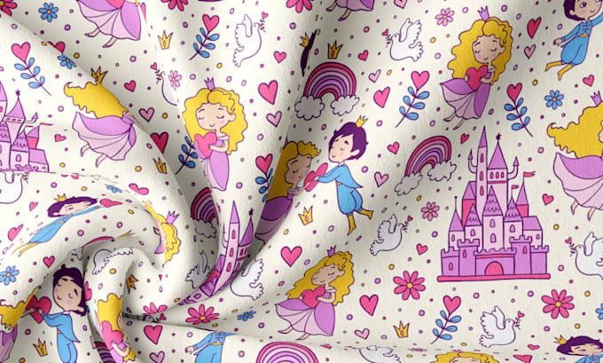 Design cute seamless pattern for kids fabric textile print by ...