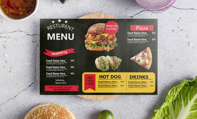 Design modern and professional menu card design by Nahid_sultan | Fiverr