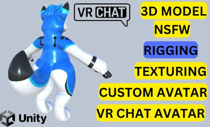Create detailed custom vrchat avatar, furry nsfw vr chat character from scratch by Alexavatar7 ...