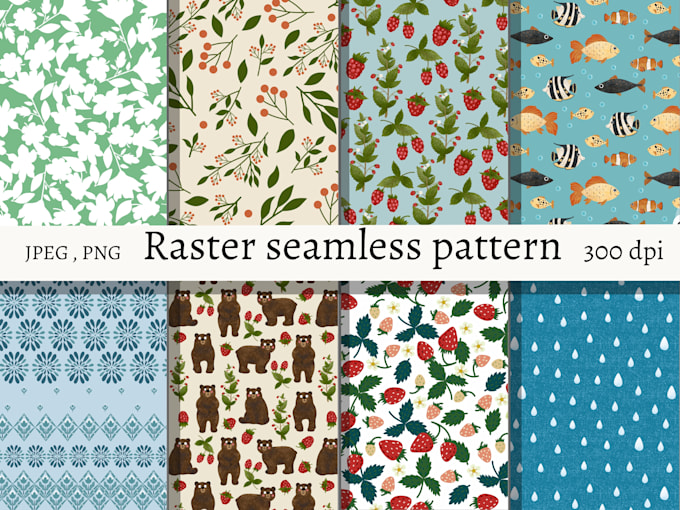 Create raster seamless pattern design by Shakhnozas | Fiverr