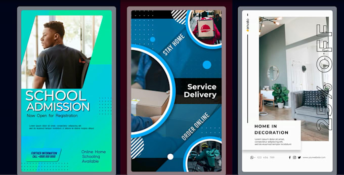 Create eye catching instagram stories, reels ,posts or facebook and ...