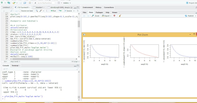 Do survival analysis, time series and forecasting in rstudio, spss and ...