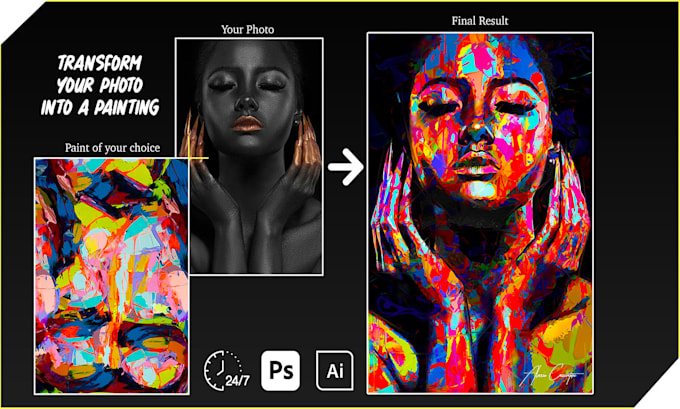 Transform your photo into a painting modern by Tomlumetta | Fiverr