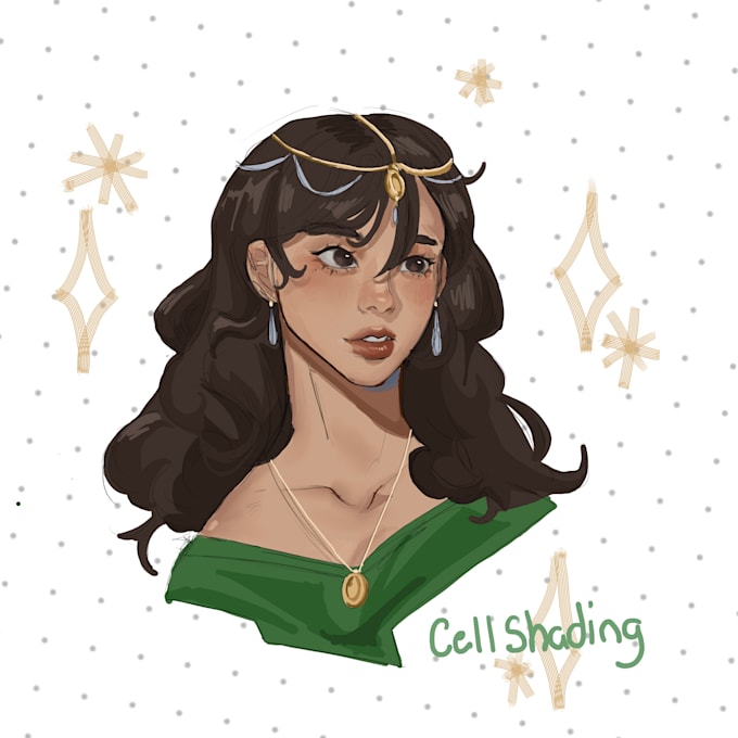 Draw a detailed cell shading of any character by Bleubelll | Fiverr