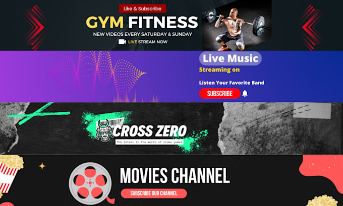 Design outstanding channel art youtube,twitch or discord banner by ...