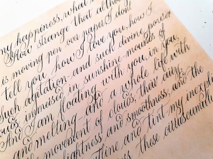Provide custom calligraphy letters, vows and many more by Roshtea | Fiverr