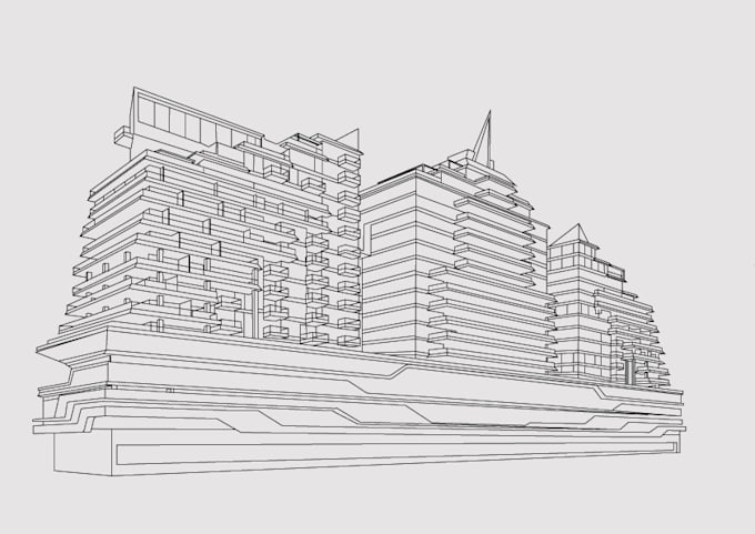 Line design for any of the building designs by Roheenashabb874 | Fiverr