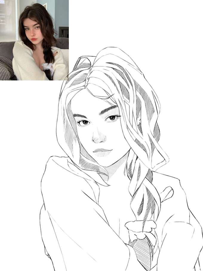 Draw your photo into sketch anime style by Kailham | Fiverr