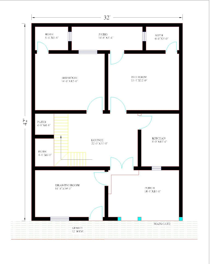Make your 2d plan with creative design by Asifyaseen1323 | Fiverr