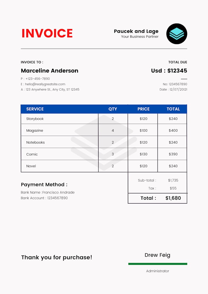 Design the professional invoices card by Randheerkuma615 | Fiverr