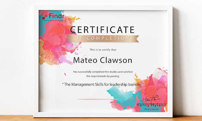 Design professional certificate, diploma, and award certificate within ...