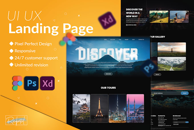 Do modern unique landing page uiux design by Refatul007 | Fiverr