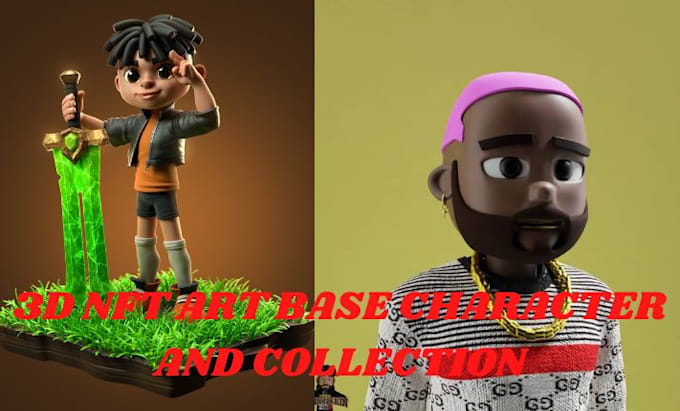 Do 3d nft art, nft art, 3d nft character, 3d nft collection, by ...