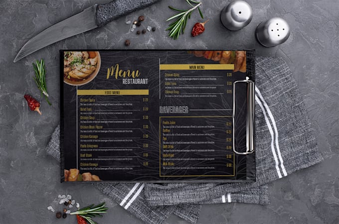 Design attractive food menu, restaurant menu, digital menu by ...