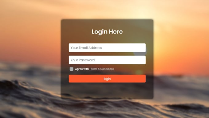 Create a responsive login page, sign up form, contact form using html ...