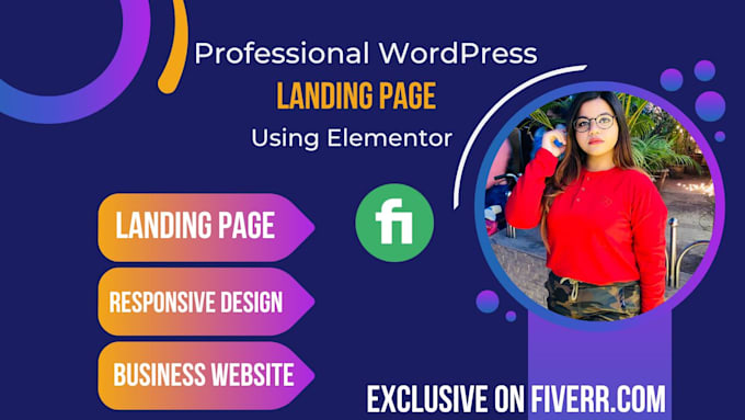 Create wordpress landing page elementor landing page design using elementor by Web6studio | Fiverr