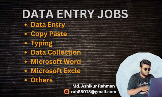 Do data entry, excel, email, phone, typing, copy paste work by Seo_ashikur | Fiverr