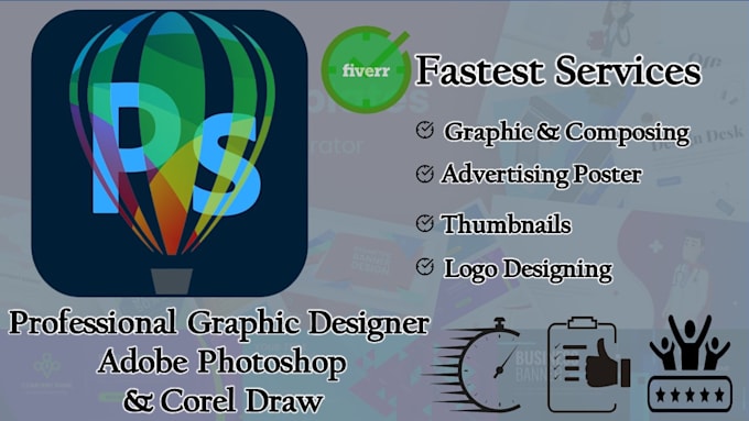 Graphics designing coreldraw and photoshop by Rizwankashif123 | Fiverr