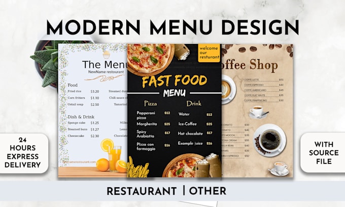Design modern attractive menu for you by Icdesigninglk | Fiverr